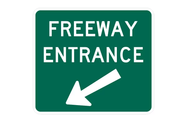 Freeway Entrance Directional Arrow Sign CAD Block - MUTCD D13-03a