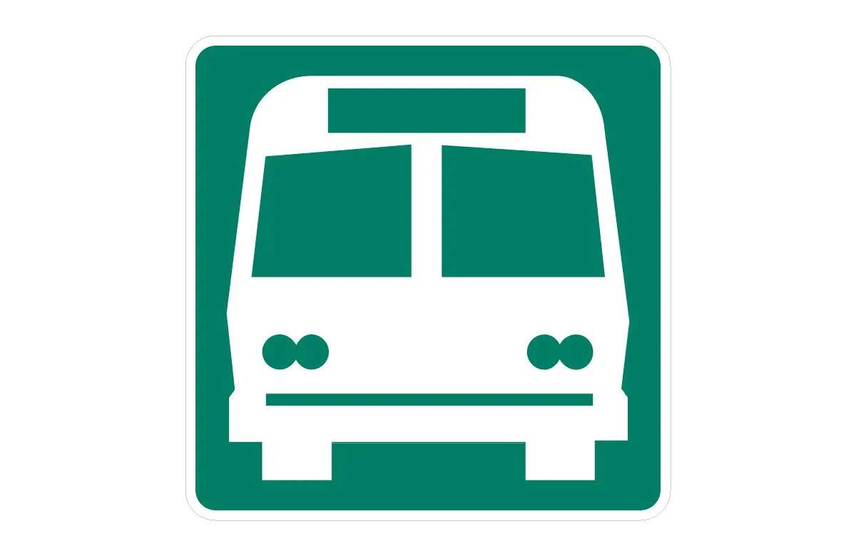 Bus Station Sign CAD Block - MUTCD I-5 | AppisCAD