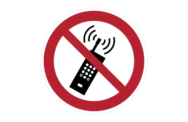 No Activated Mobile Phones Sign CAD Block ISO 7010 P013 AppisCAD