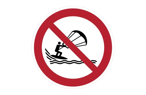 No Kite Surfing Sign CAD Block - ISO 7010 P065 | AppisCAD