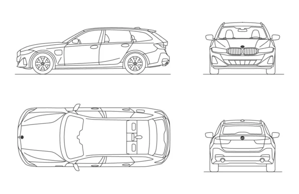 BMW-Serie-3-Touring-2025-AT car CAD block (DWG PDF SVG) | AppisCAD