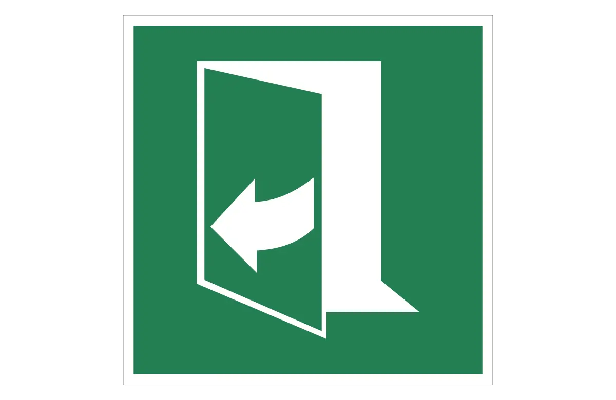 Door Opens by Pulling on the Right-Hand Side Sign CAD Block - ISO 7010 ...