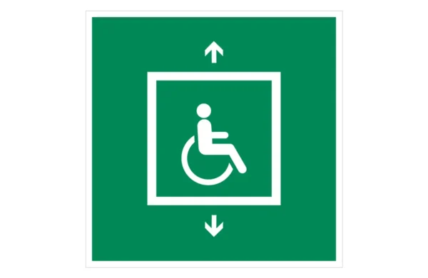 Evacuation Lift for People Unable to Use Stairs Sign CAD Block - ISO ...